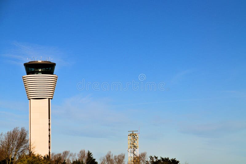 Air Traffic Control Tower at Dublin Airport Stock Image - Image of ...
