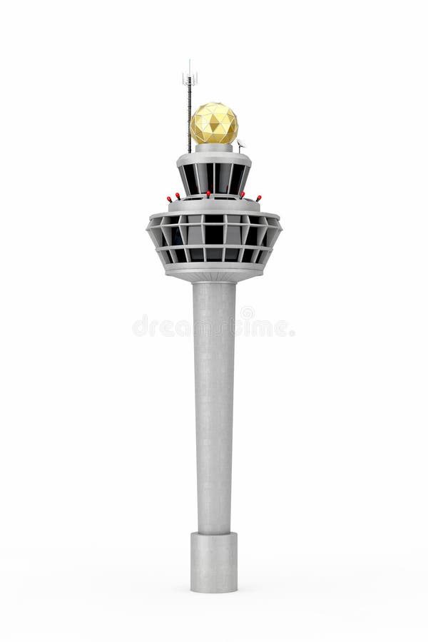 Airport Air Traffic Control Tower Building. 3d Rendering Stock ...