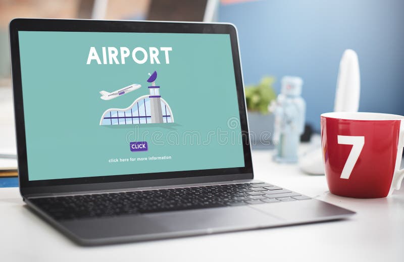Airport Airplane Flight Destination Journey Concept Stock Photo - Image ...