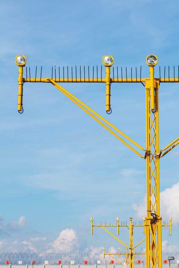 Airport Approach Landing Direction Light Stock Image - Image of ...