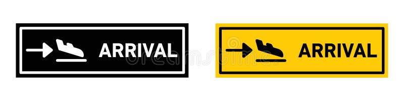 Airport Arrival Sign Vector Set Collection for Web Stock Illustration ...