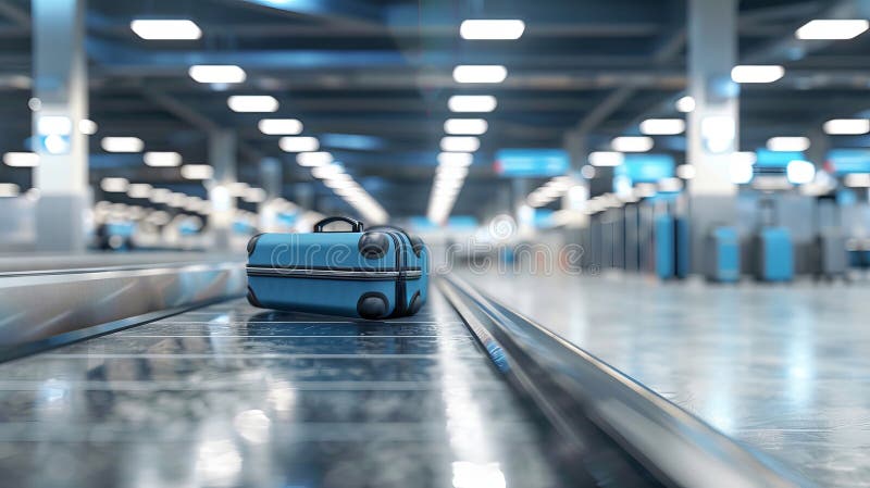Airport Baggage Claim Area with Luggage on Carousel Stock Illustration ...