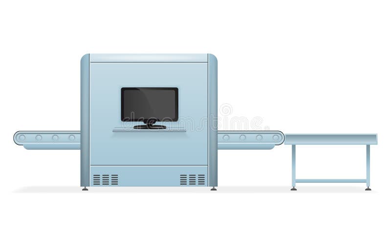 Airport Baggage Scanner Vector Illustration Stock Vector - Illustration ...