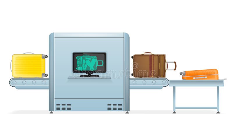 Airport Baggage Scanner Vector Illustration Stock Vector - Illustration ...
