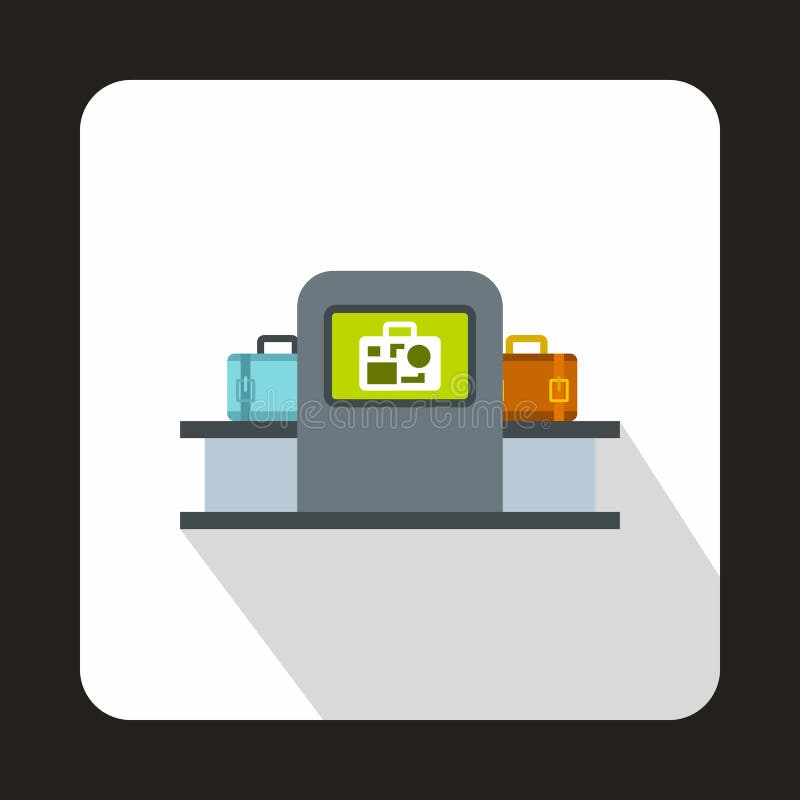 Airport Baggage Security Scanner Icon, Flat Style Stock Vector ...
