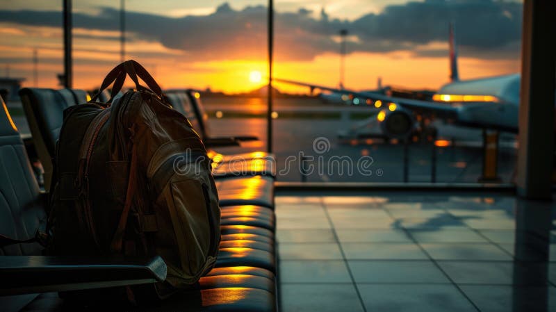 Airport Bench Suitcase stock image. Image of transportation - 374226759