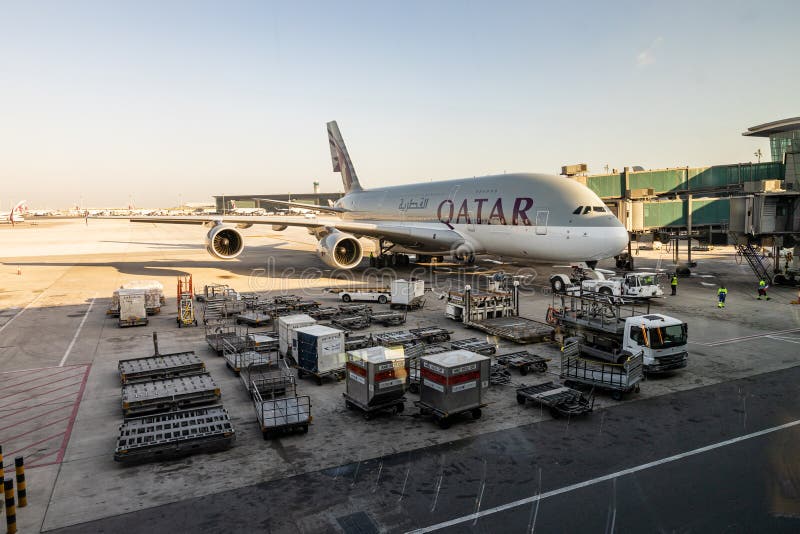 The Airport with a Big Jet of Doha Editorial Photo - Image of boeing ...