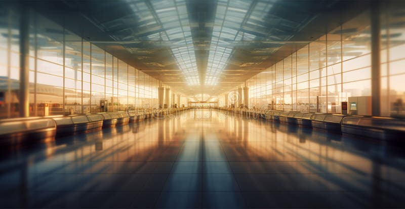 Airport Building, International Terminal, Blurred Background - AI ...