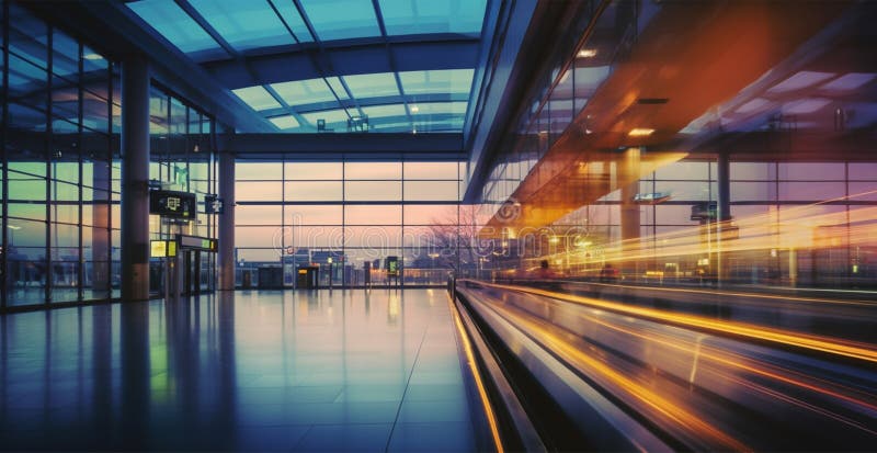Airport Building, International Terminal, Blurred Background - AI ...