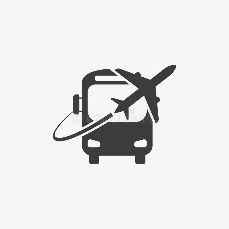 Airport Bus Shuttle Vector Icon Stock Vector - Illustration of concept ...