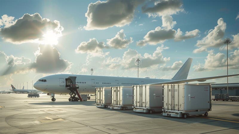 Airport Cargo Operations stock illustration. Illustration of aviation ...