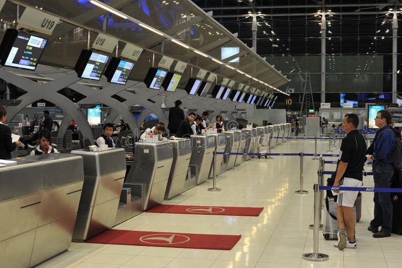 Airport Terminal Check-In Counters Airlines Editorial Photography ...