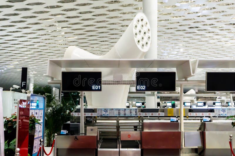 Airport Check in Counters stock image. Image of arrival - 134089481
