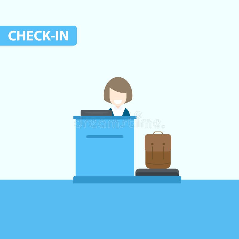 Airport check-in desk stock vector. Illustration of check - 92293825