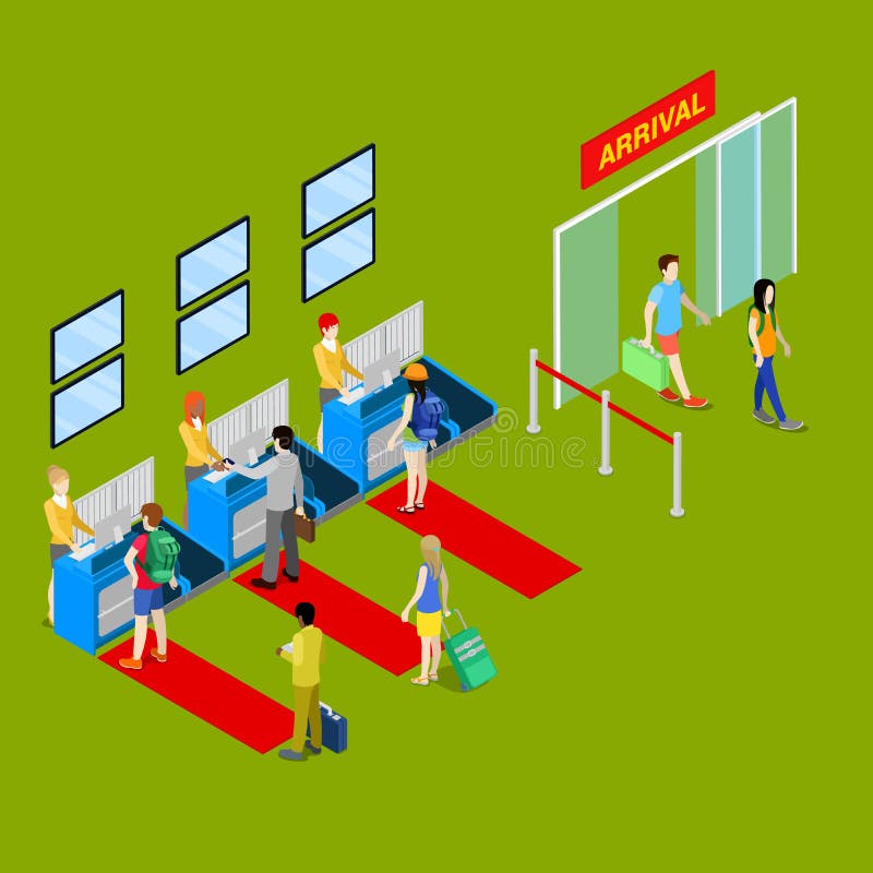 Airport Check in Line and Glyph Icon, Person with Luggage at ...