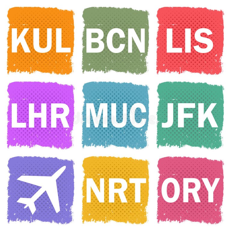 Airport codes stock illustration. Illustration of airplane - 31222248