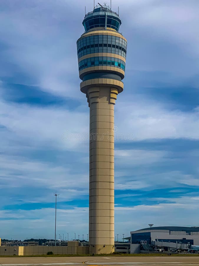 Airport Communication Towers at Sunset Stock Image - Image of arrival ...