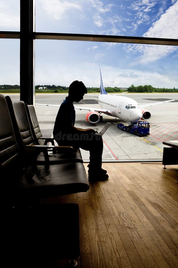 Airport Computer Work stock image. Image of travel, interior - 6036331