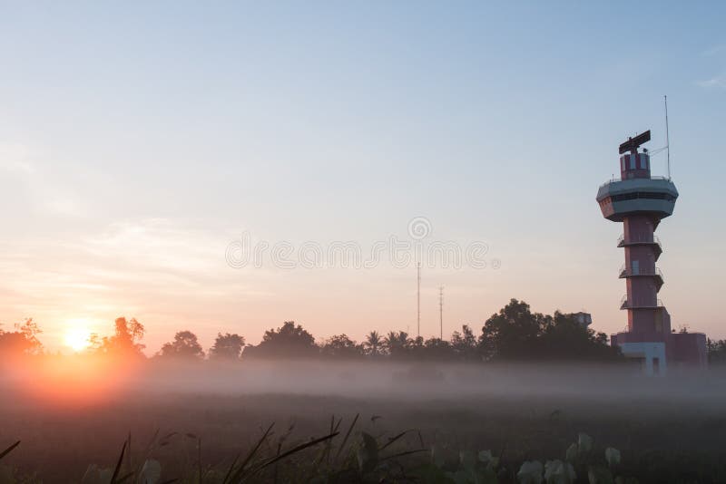 Airport Control Tower stock photo. Image of night, control - 53987866