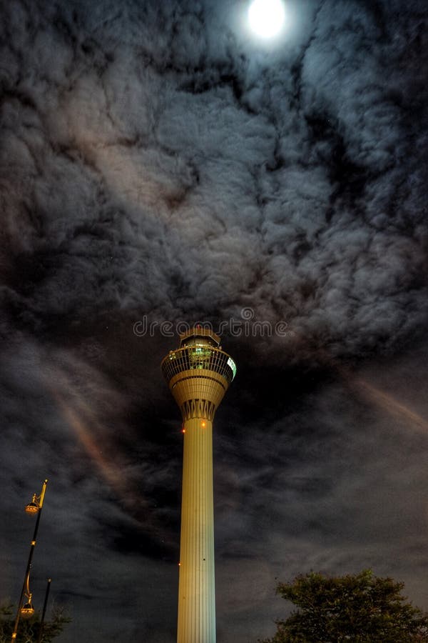The tower stock image. Image of moon, tower, airport - 107095801