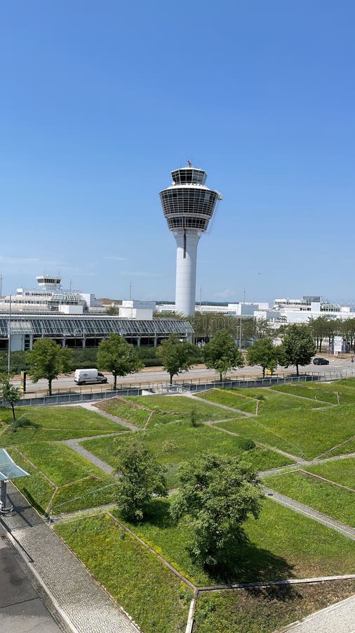 Airport Control Tower Overseeing Operations on a Clear Day. Editorial ...