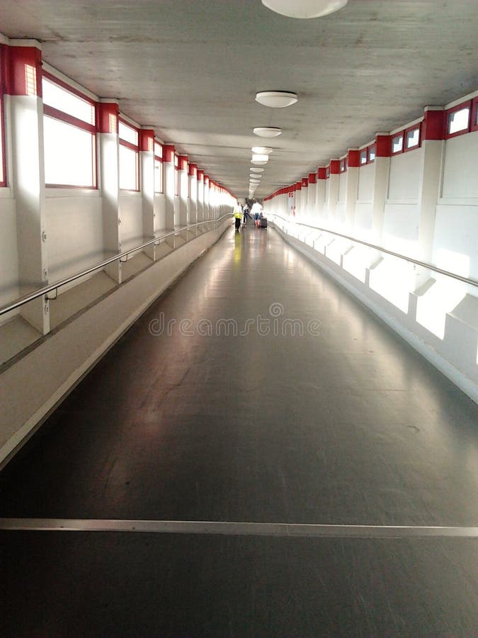 Airport corridor stock image. Image of europe, sunny - 82698225