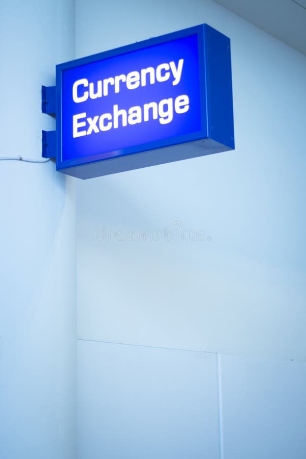Airport Currency Exchange Sign Stock Image - Image of information ...