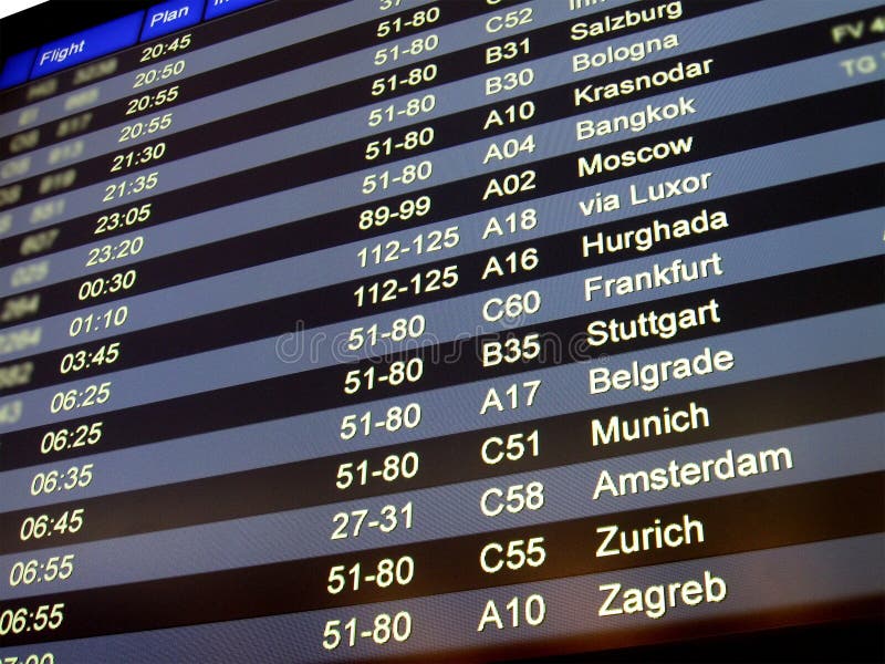 Airport Delay Sign, Flight Schedule, Airline Stock Photo - Image of ...