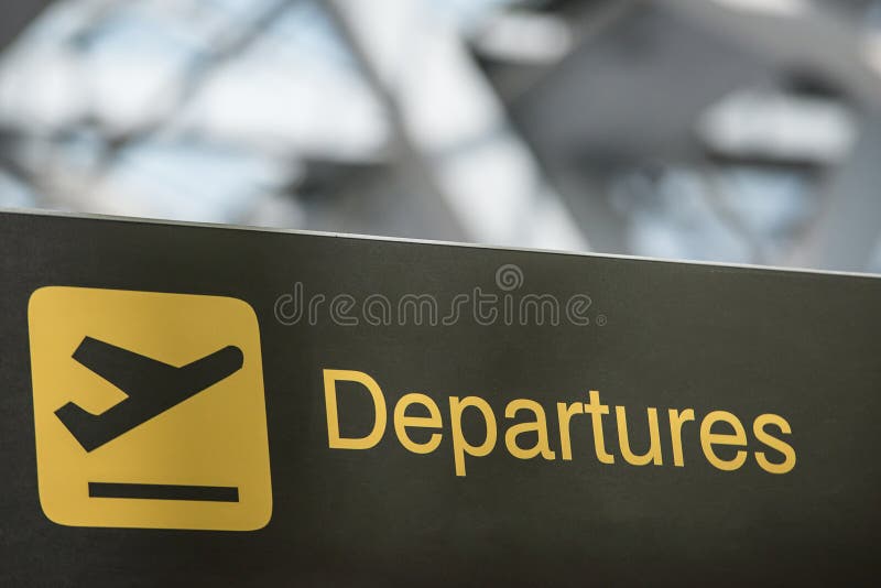 Departure Arrival Sign Airport Terminal Stock Image - Image of detail ...