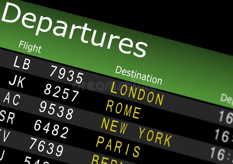 Airport Departures Board stock image. Image of checking - 10102133