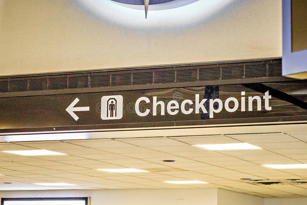 Airport Direction Checkpoint Sign Stock Image - Image of customs ...