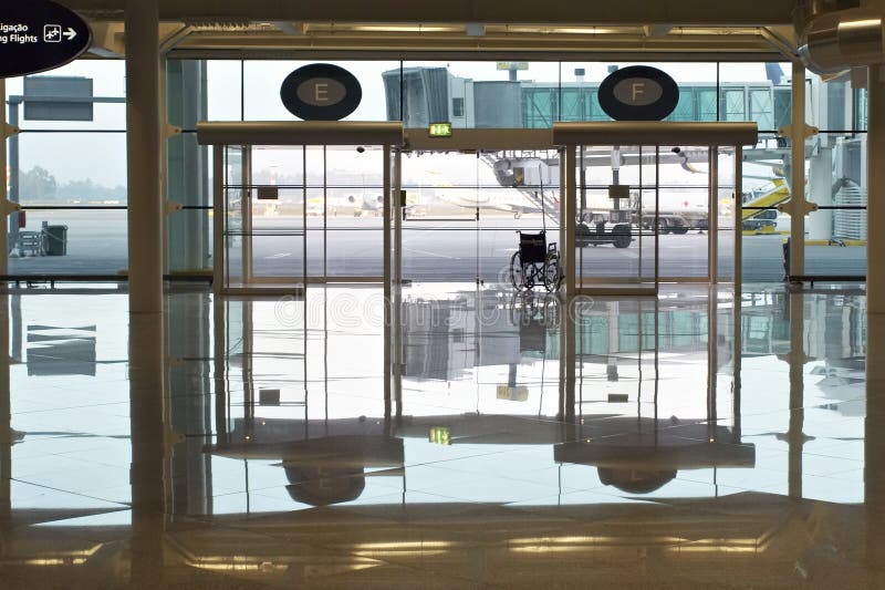 Airport doors stock photo. Image of floor, flight, invalid - 1435252
