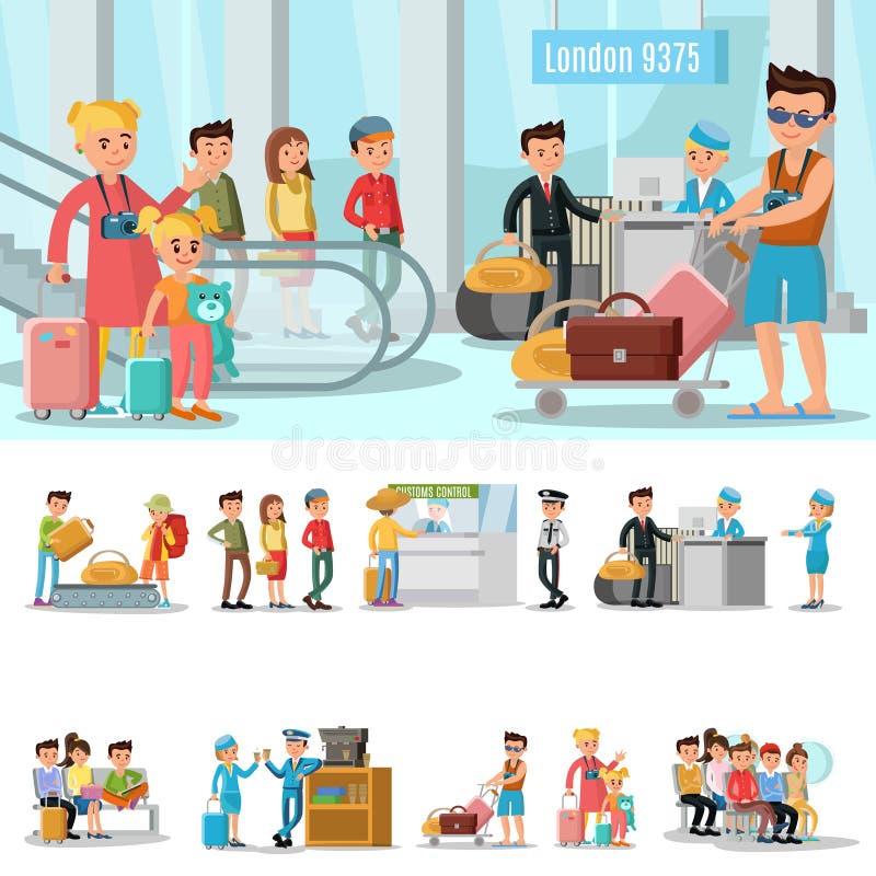Airport Security Control Stock Illustrations – 7,945 Airport Security ...