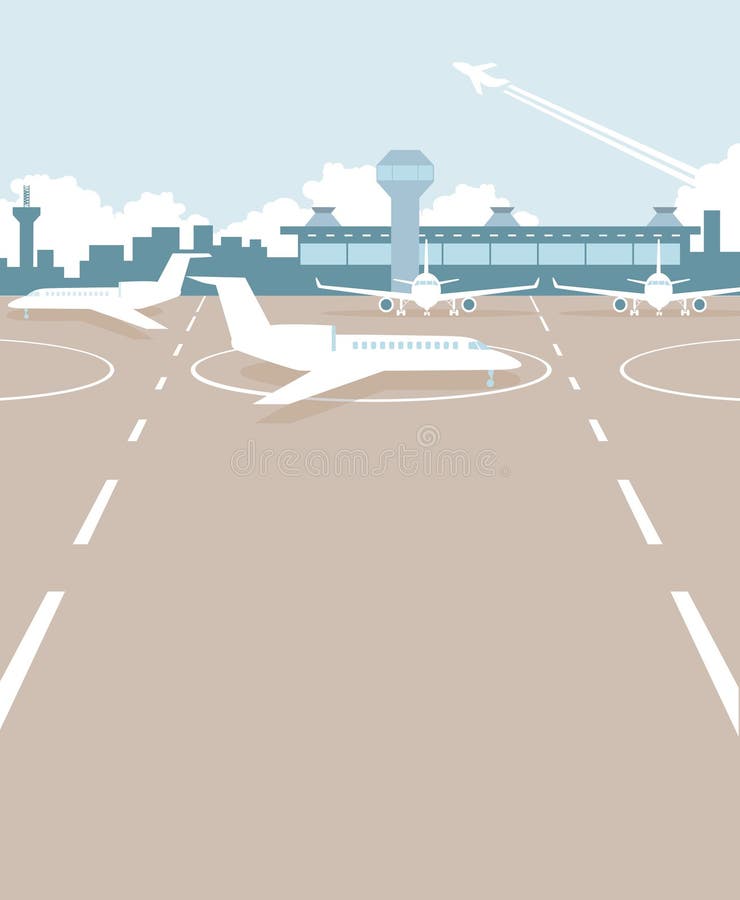 Airport field stock vector. Illustration of plane, landing - 47828780