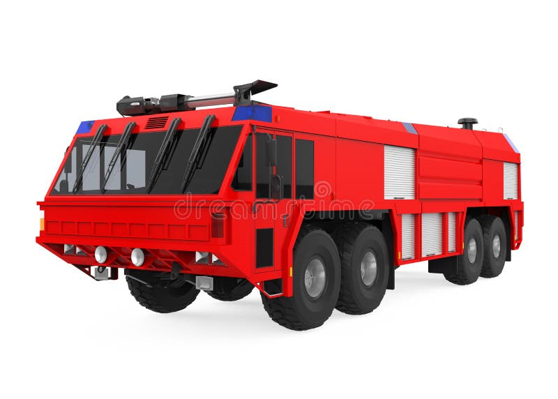 Airport Fire Rescue Car Isolated Stock Illustration - Illustration of ...