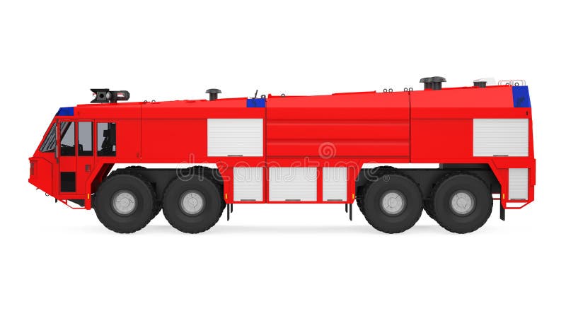 Airport Fire Rescue Car Isolated Stock Illustration - Illustration of ...