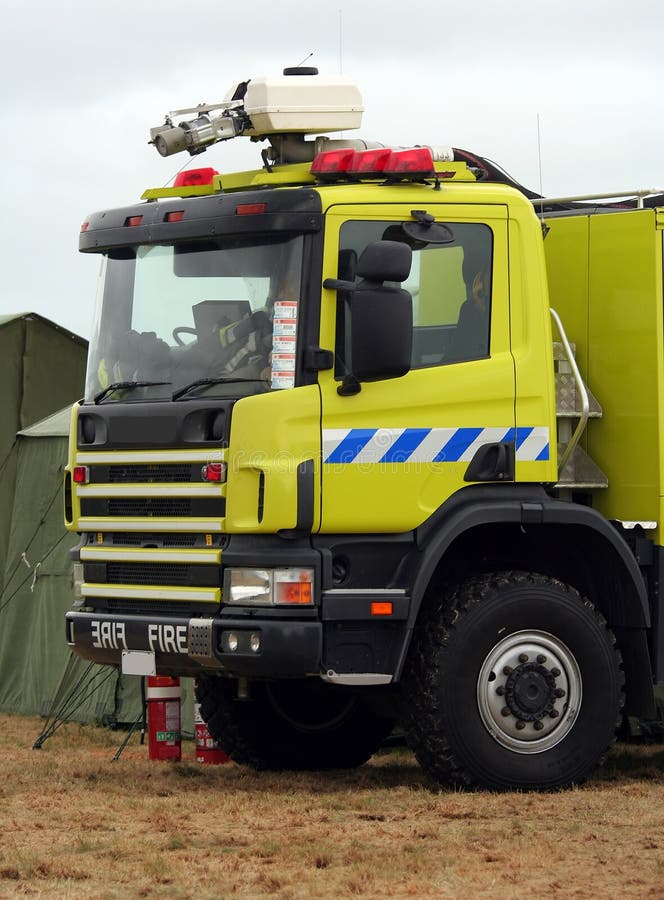 Airport fire rescue truck stock image. Image of yellowish - 4538821