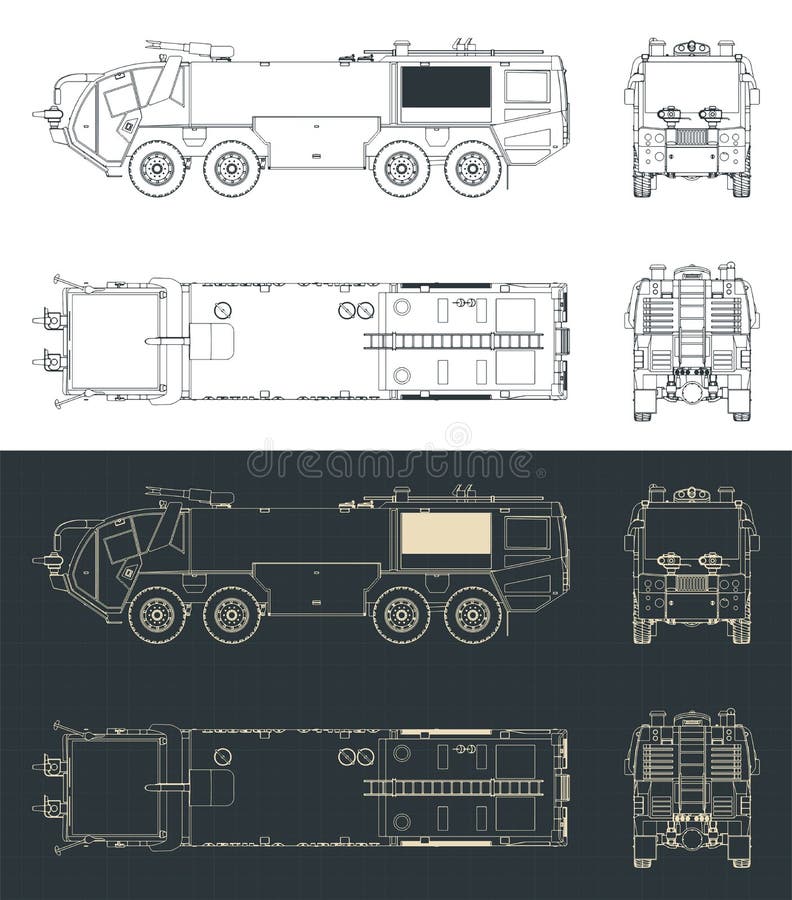 Airport Fire Service Truck 3d Rendering Stock Illustration ...