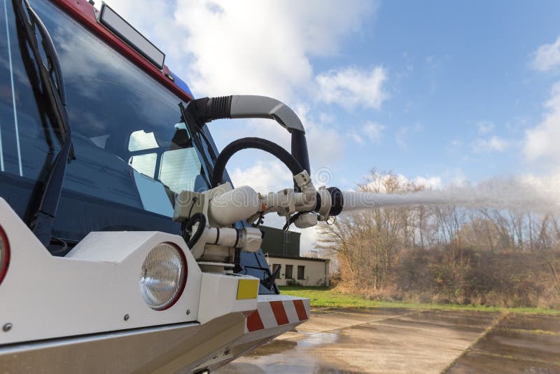 Airport Fire Truck Close Up Stock Image - Image of nozzle, airport ...