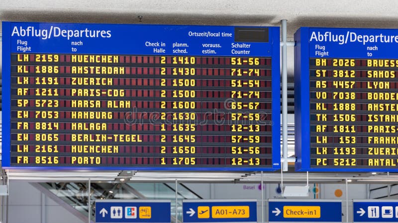 Airport Flight Information Displayed on Departure Board, Flight Status ...