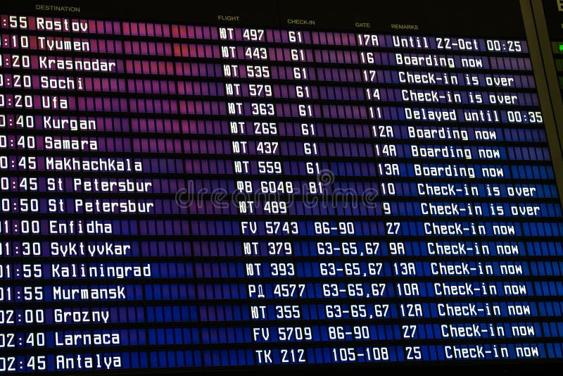 Airport Flight Schedule with the List of Flights and Information on ...