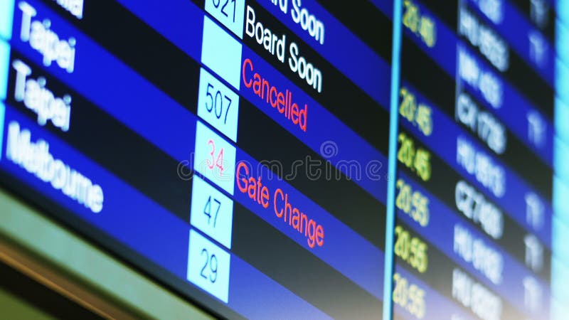 Airport Flight Timetable Information Board. Stock Video - Video of ...