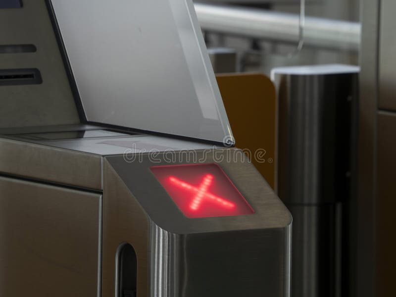 Airport Gate Boarding Pass Automatic Check Machine Stock Photo - Image ...