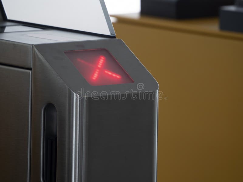 Airport Gate Boarding Pass Automatic Check Machine Stock Image - Image ...