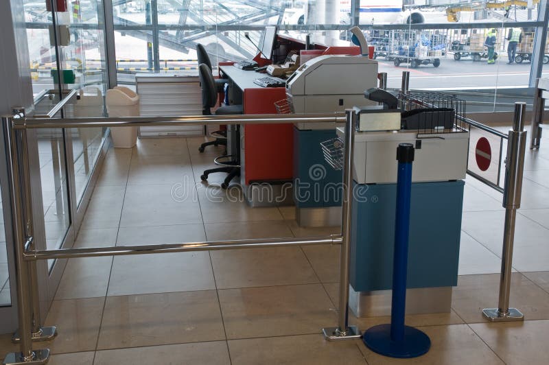 Airport Check-in Counter Gate Stock Photo - Image of departure ...