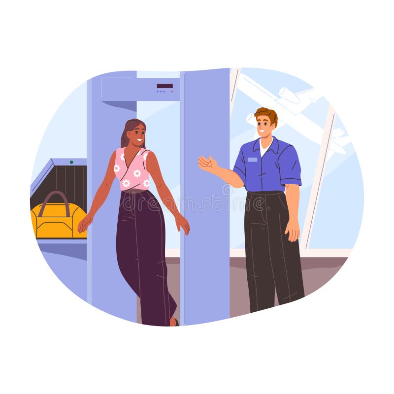 Airport Gate for Luggage or Baggage X-ray. Vector. Stock Vector ...