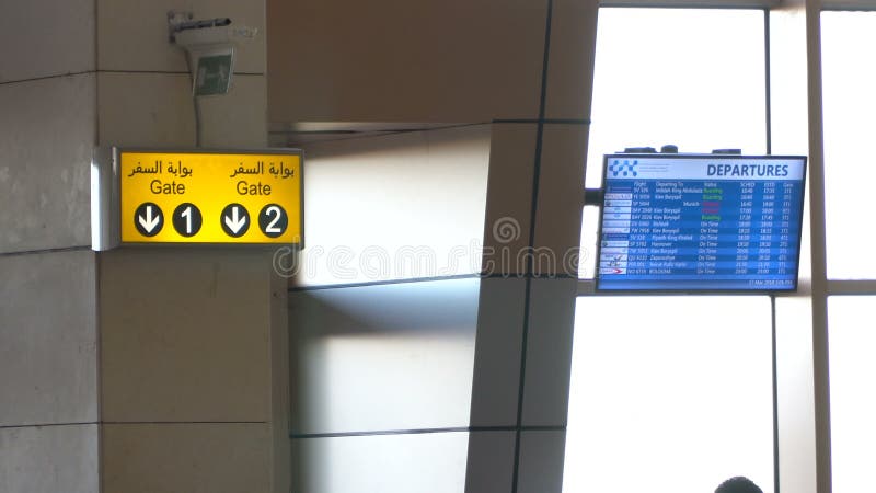 Airport gate sign in row stock video. Video of departure - 255629151