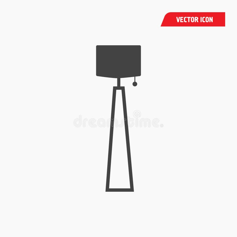 Black standing lamp icon stock vector. Illustration of reading - 147842073