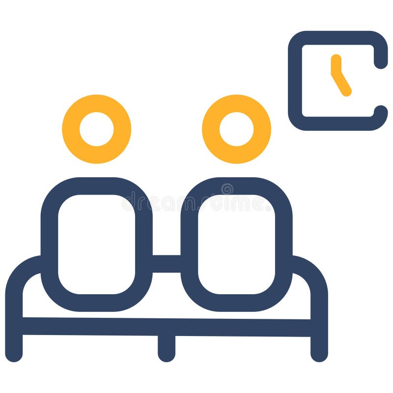 Airport Apps Waiting Room Passenger Line Icon Vector Illustration Stock ...