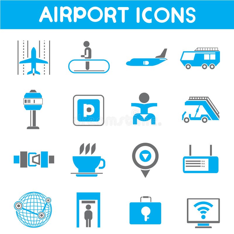 Airport icons stock illustration. Illustration of internet - 40849032
